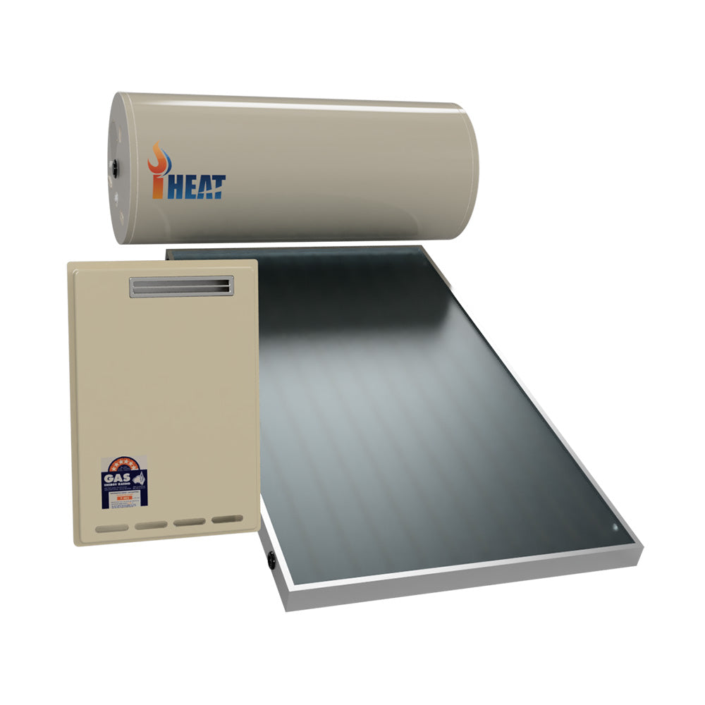 iHeat 300L Roof Mount Single Panel | Gas Boosted Solar Hot Water Syste